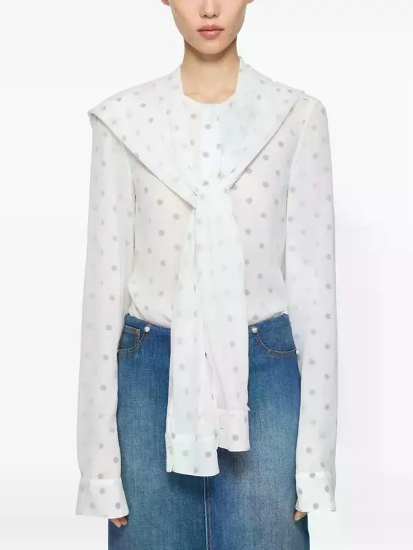 Acne Studios Layered Tie-neck Blouse - White