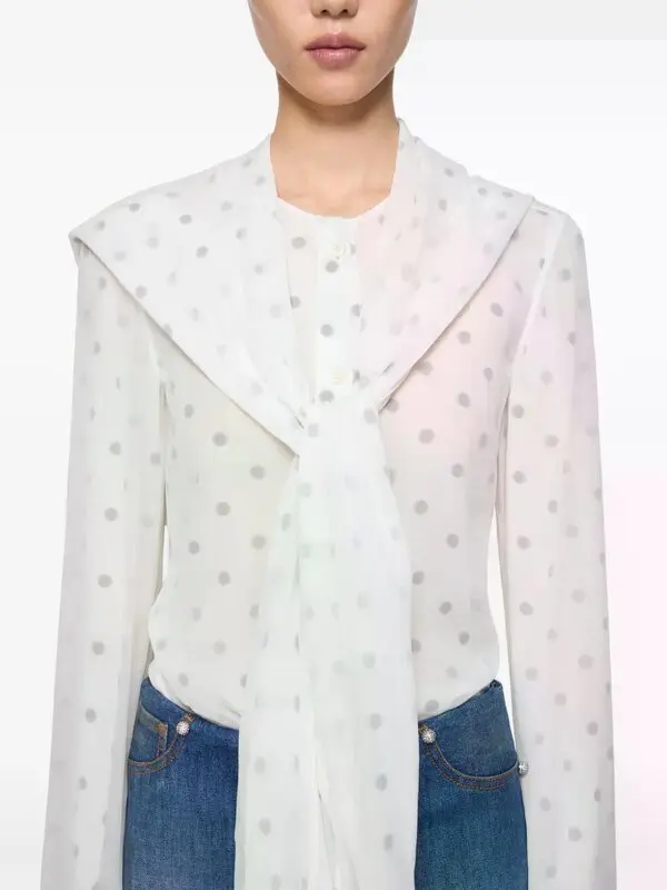Acne Studios Layered Tie-neck Blouse - White