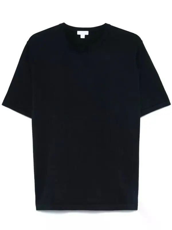 Sunspel Cotton Knit T-shirt - Blue