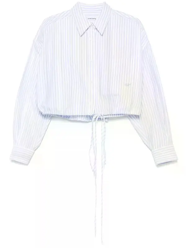Alexander Wang Striped Cropped Shirt - White