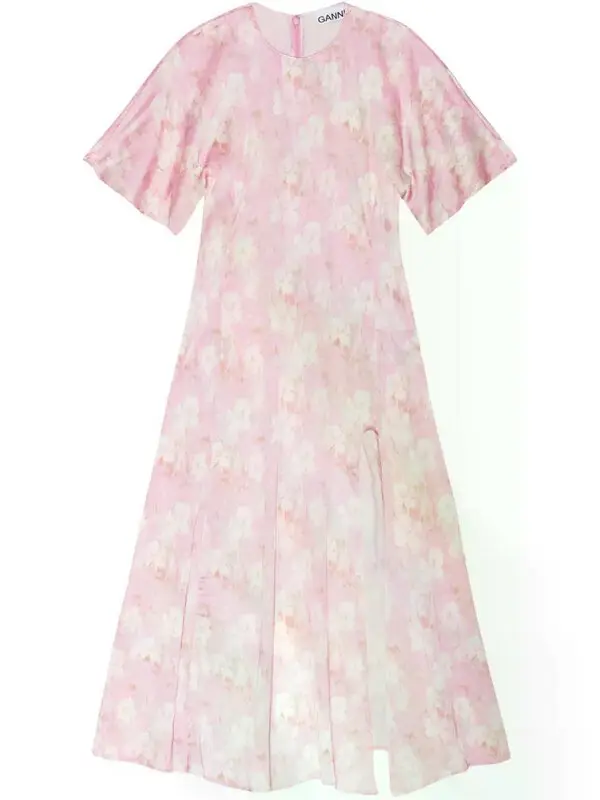 GANNI Printed Maxi Dress - Pink