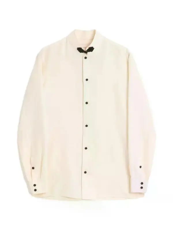 Valentino Garavani Silk Shantung Shirt With Toggle - Neutrals