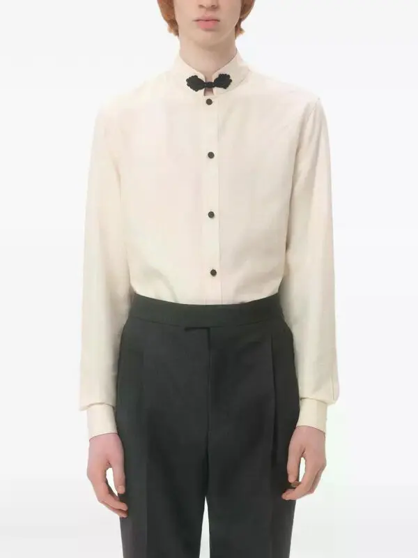 Valentino Garavani Silk Shantung Shirt With Toggle - Neutrals