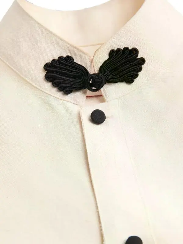 Valentino Garavani Silk Shantung Shirt With Toggle - Neutrals
