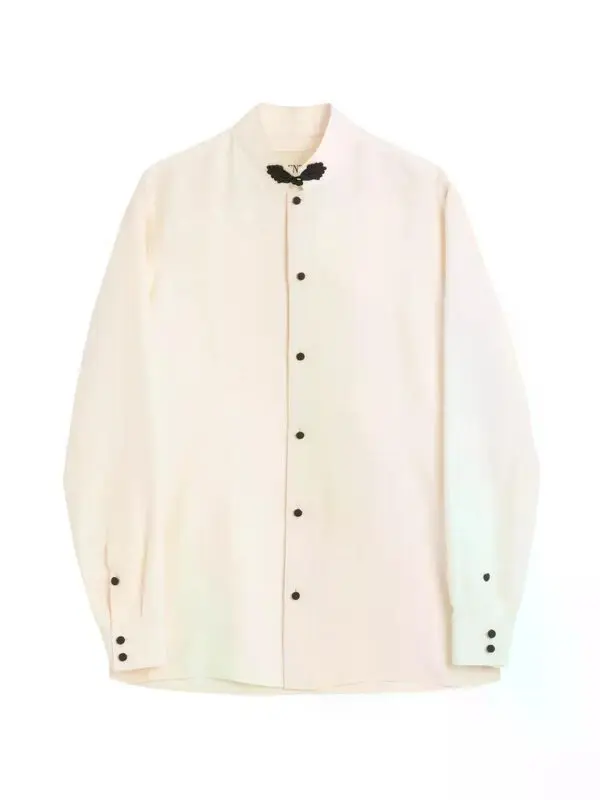 Valentino Garavani Silk Shantung Shirt With Toggle - Neutrals