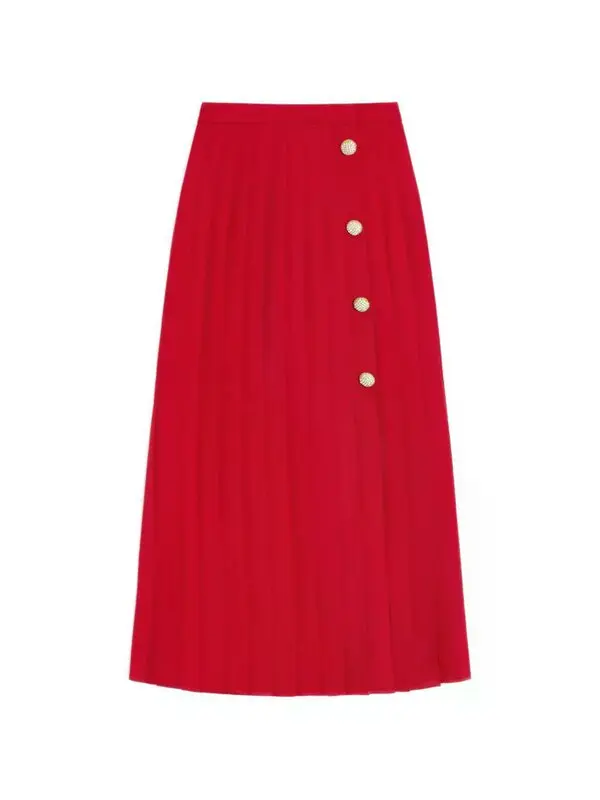 Valentino Garavani Georgette Midi Skirt - Red