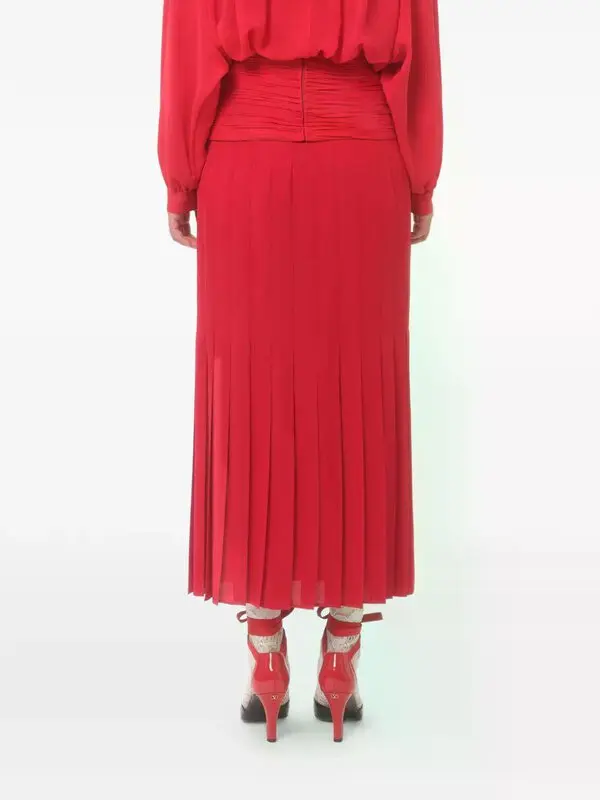 Valentino Garavani Georgette Midi Skirt - Red