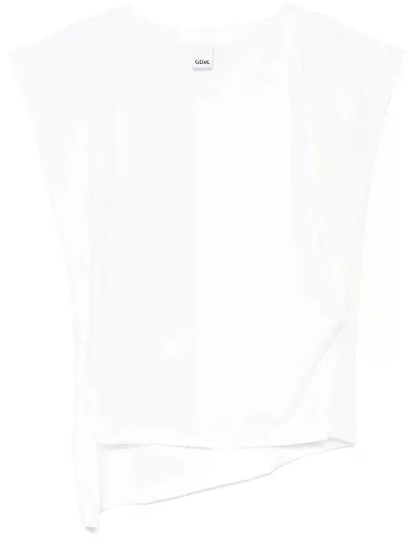 Gaze De Lin Gdel V-neck Sleeveless T-shirt - White