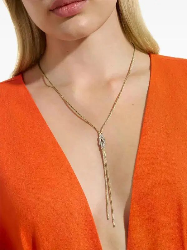 John Hardy 14k Yellow Diamond Love Knot Y Necklace - Gold