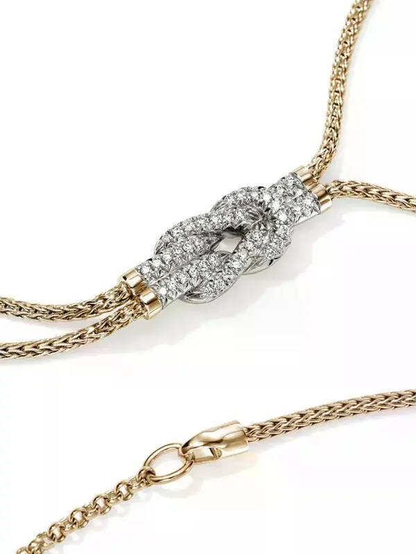 John Hardy 14k Yellow Diamond Love Knot Y Necklace - Gold