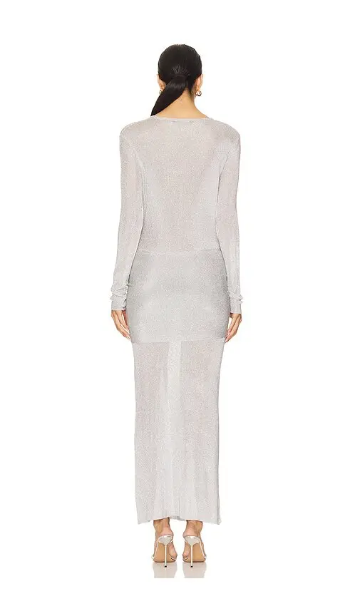 metallic knit dress silver Ashera Metallic Knit Dress  Retrofete