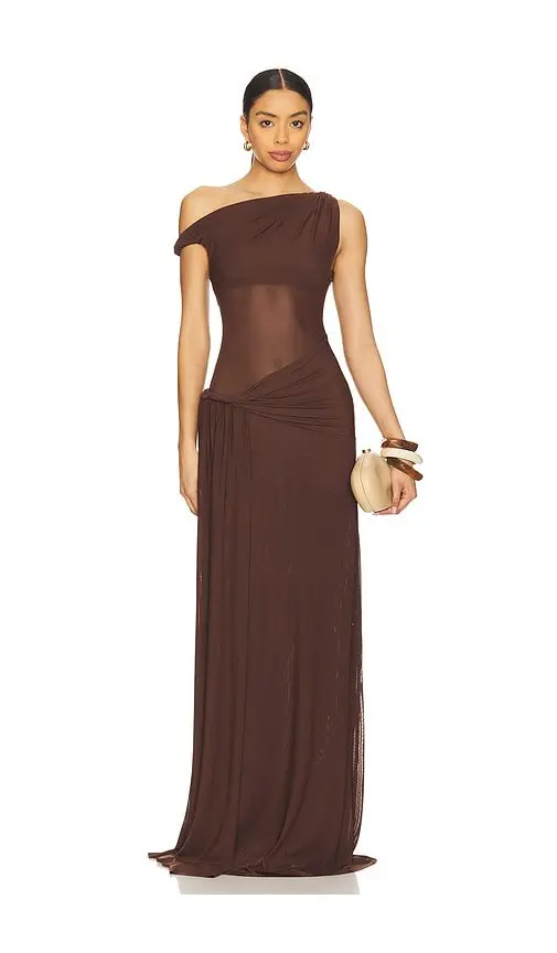 Misha Collection Sisal Maxi Dress - Espresso