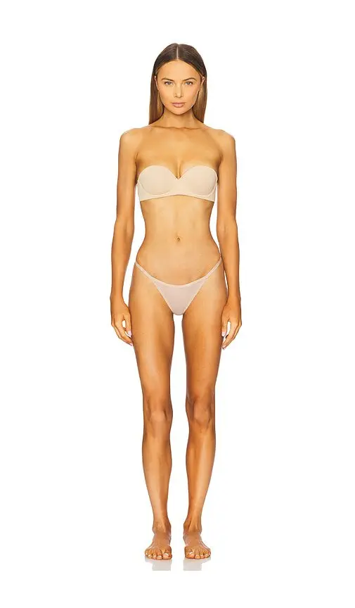 Calvin Klein String Ideal Stretch Mic Thong In Neutral