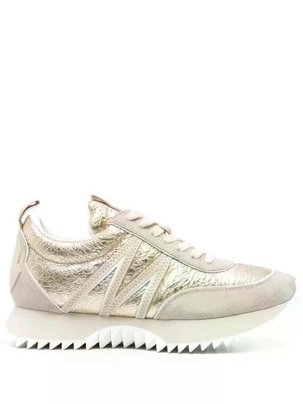 Moncler Pacey Leather Sneakers - Gold