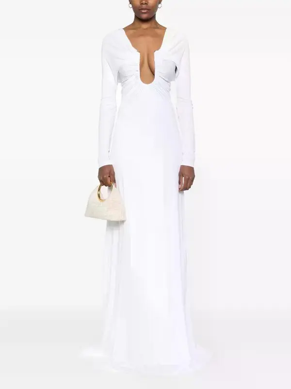 Christopher Esber Arced Palm Maxi Dress - White