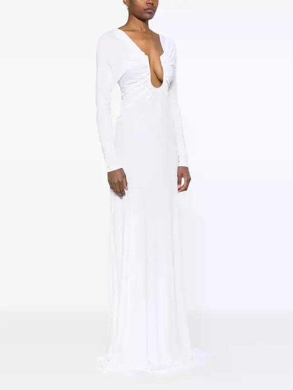 Christopher Esber Arced Palm Maxi Dress - White
