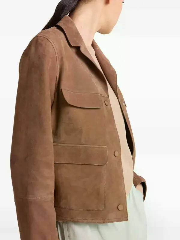 YVES SALOMON Suede Jacket - Brown