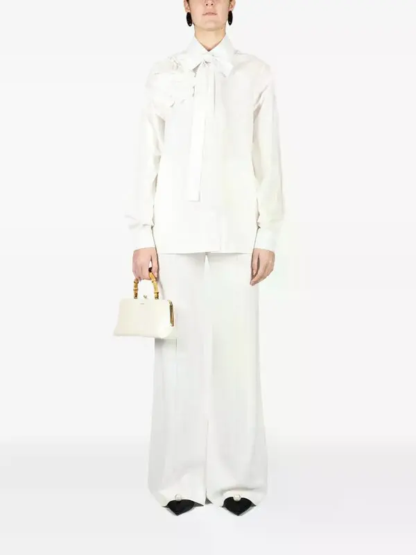 Elie Saab Floral-appliqué Shirt - White