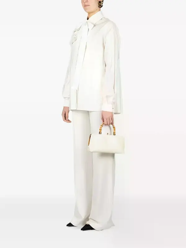 Elie Saab Floral-appliqué Shirt - White