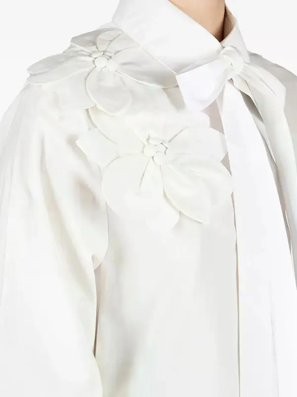 Elie Saab Floral-appliqué Shirt - White