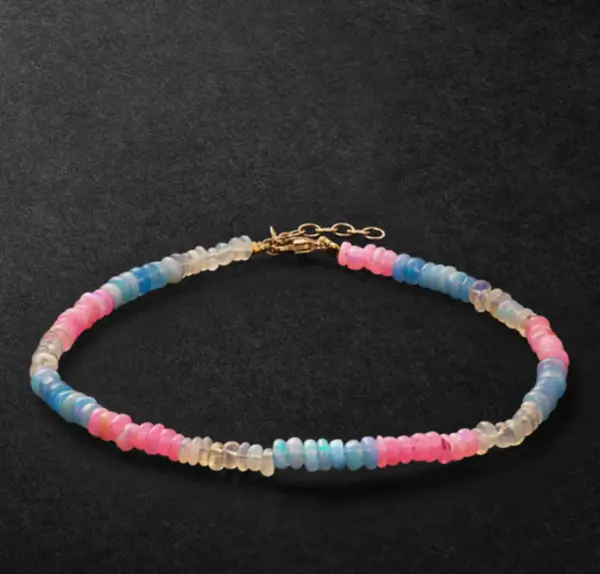Jia Jia Gold Opal Beaded Bracelet - Pink