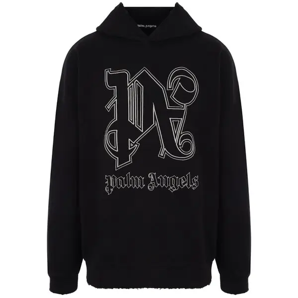 Palm Angels Monogram Logo Hoodie - Black