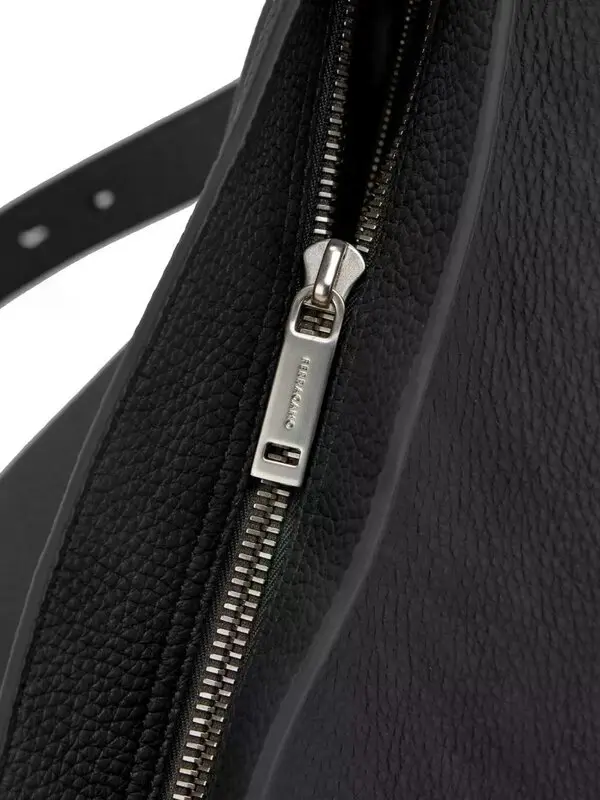 FERRAGAMO Medium Hug Buckle Sling Bag - Black