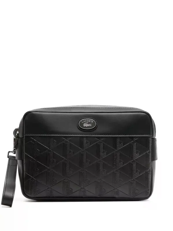 Lacoste Nomogramme Leather Clutch - Black