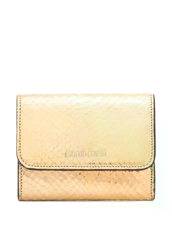 Roberto Cavalli Leather Wallet - Gold