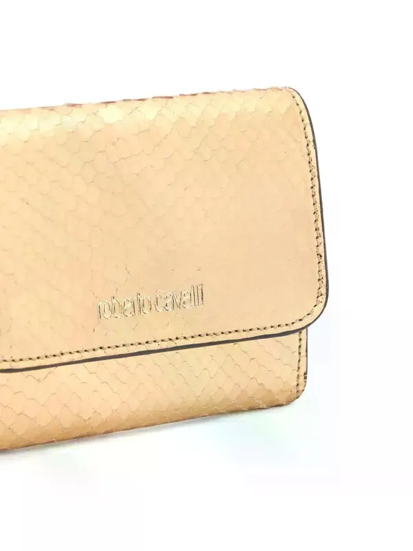 Roberto Cavalli Leather Wallet - Gold