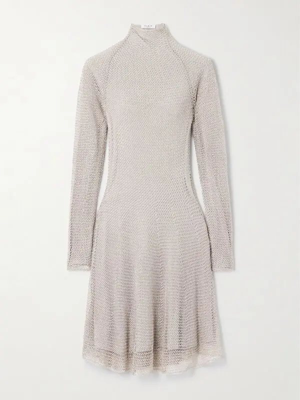 Alaïa Metallic Open-knit Mini Dress