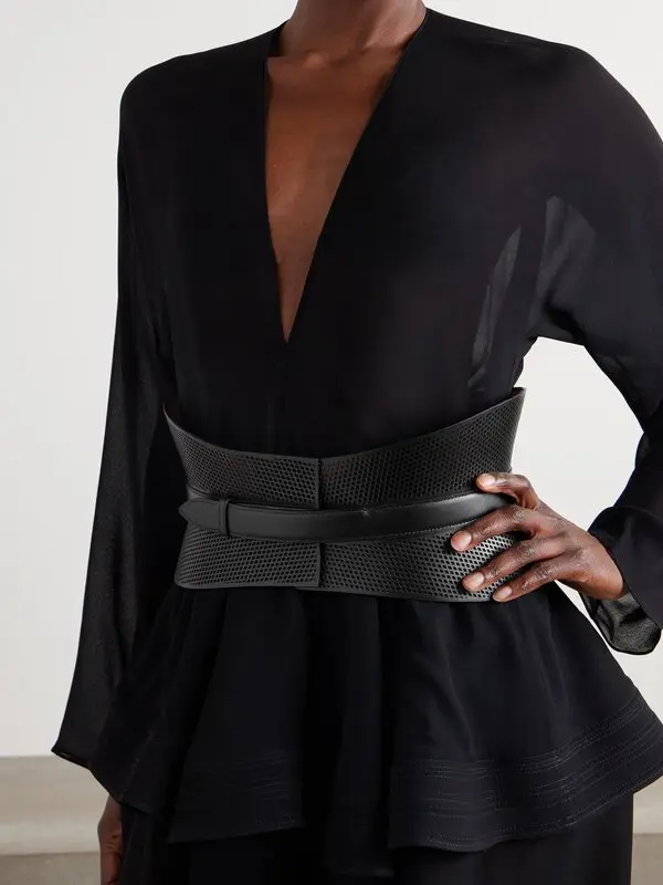 Alaïa Neo Bustier Leather Belt - Black