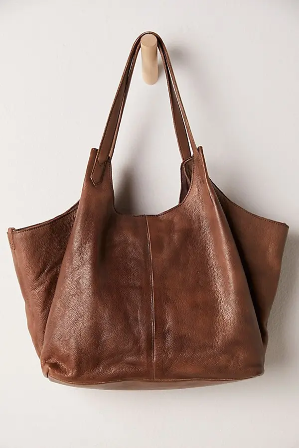 Free People Tivoli Leather Tote Bag - Espresso