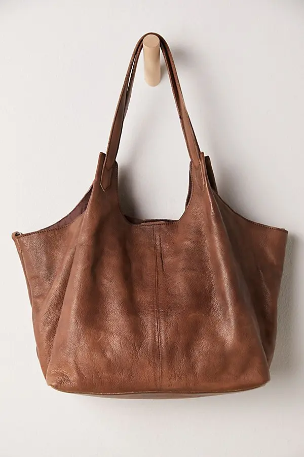 Free People Tivoli Leather Tote Bag - Espresso