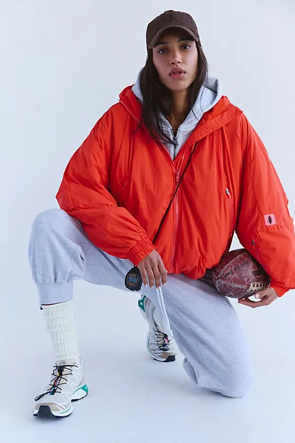 Free People Explore More Fleece Jacket - Blood Orange