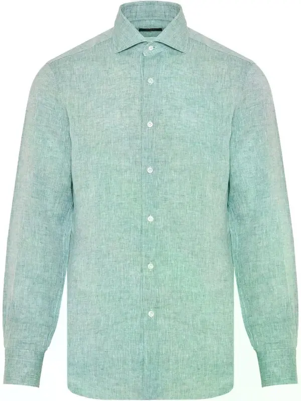 BARBA NAPOLI Linen Shirt - Green