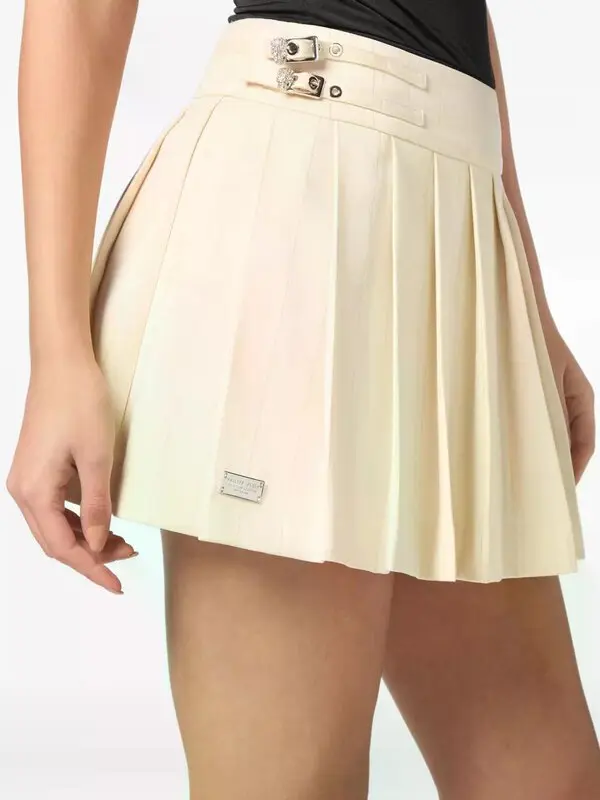Philipp Plein Pleated Mini Skirt - White