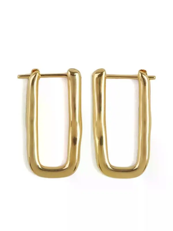 JIL SANDER Logo-engraved Hoop Earrings