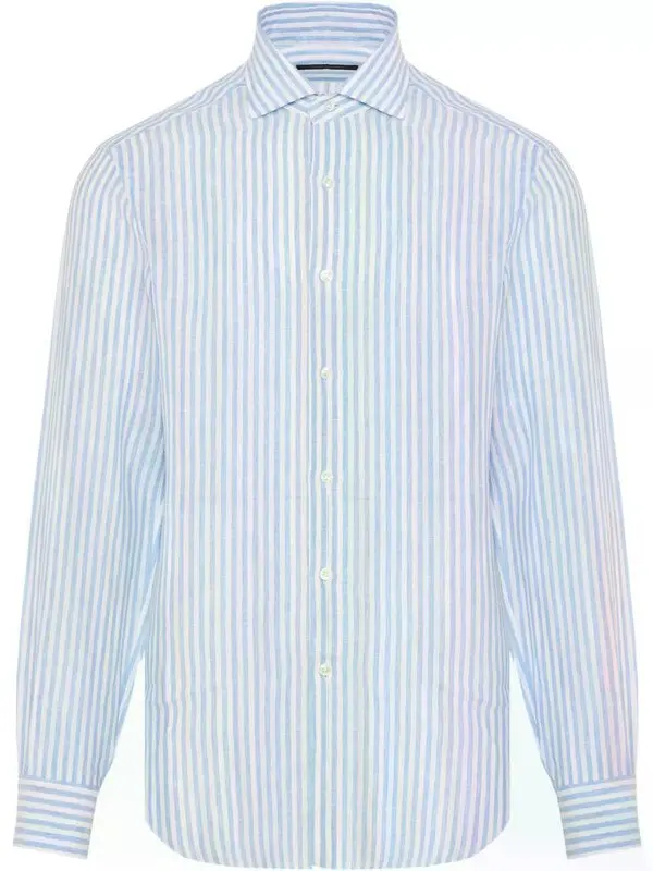 BARBA NAPOLI Linen Shirt - Blue