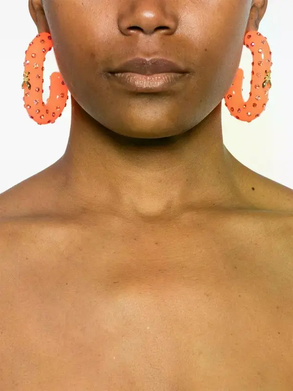 Patrizia Pepe Rhinestone Hoop Earrings