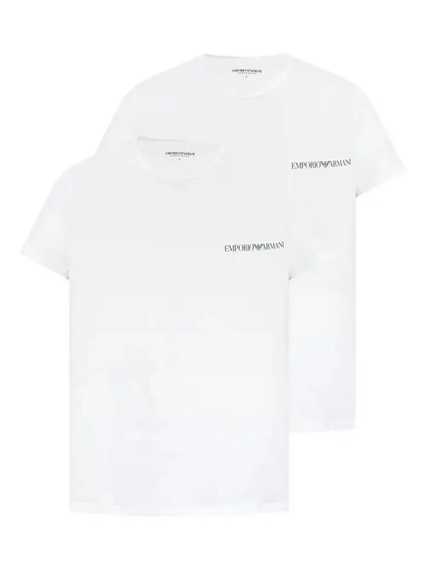 Emporio Armani Logo-embroidered T-shirts - White