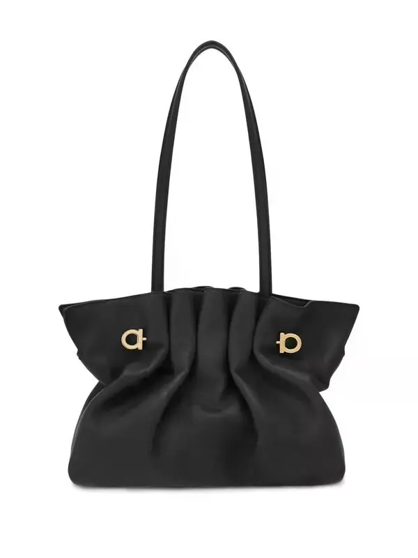 FERRAGAMO Small Nappa Leather Shoulder Bag - Black