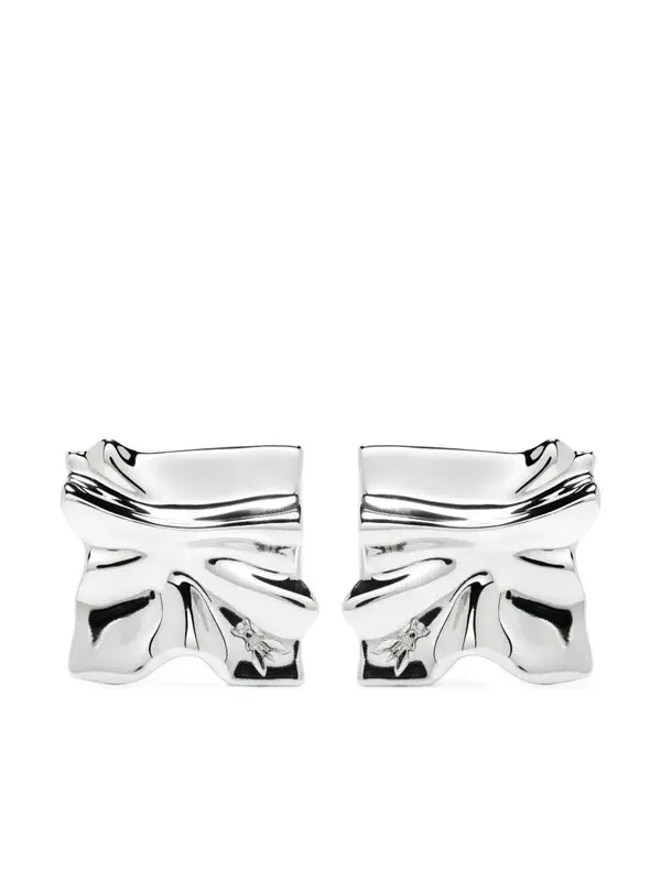 Patrizia Pepe Crinkled Clip-on Earrings - Silver