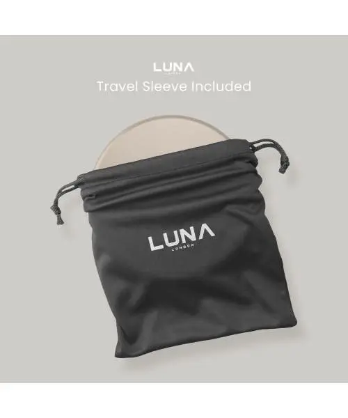 LUNA LONDON Compact Mirror | 7x Magnified Rechargeable Led Makeup Mirror - Soft Stone