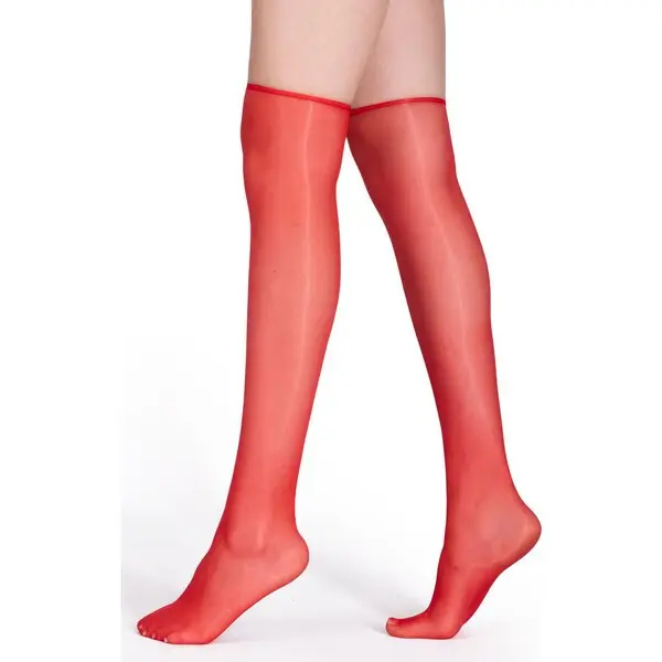 LECHERY® 2-pack Lustrous Silky Sheer Knee-high Socks - Red