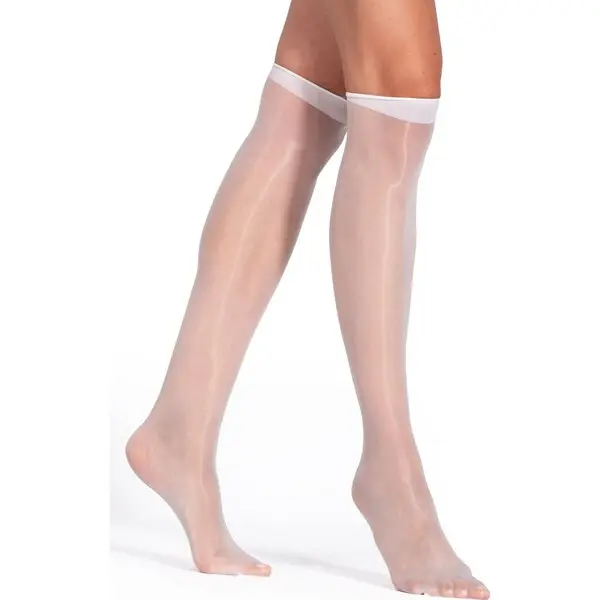 LECHERY® 2-pack Lustrous Silky Sheer Knee-high Socks - White