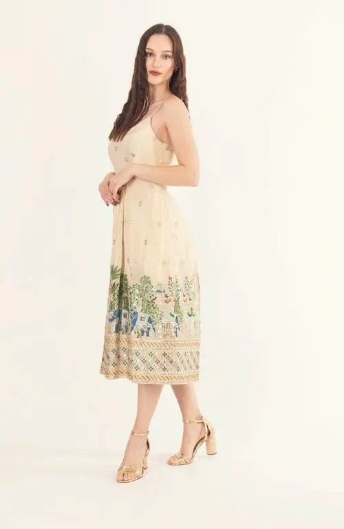 RAAS Blanche Box Pleated Midi Dress