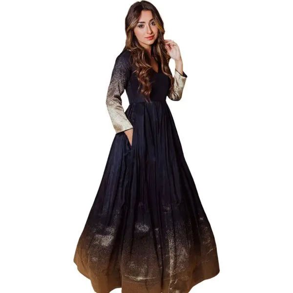 RAAS Dazzle Ombre Long Sleeve Gown