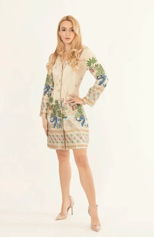 RAAS Ecrina Embroidered Blazer Mini Dress