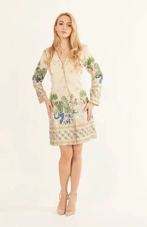 RAAS Ecrina Embroidered Blazer Mini Dress